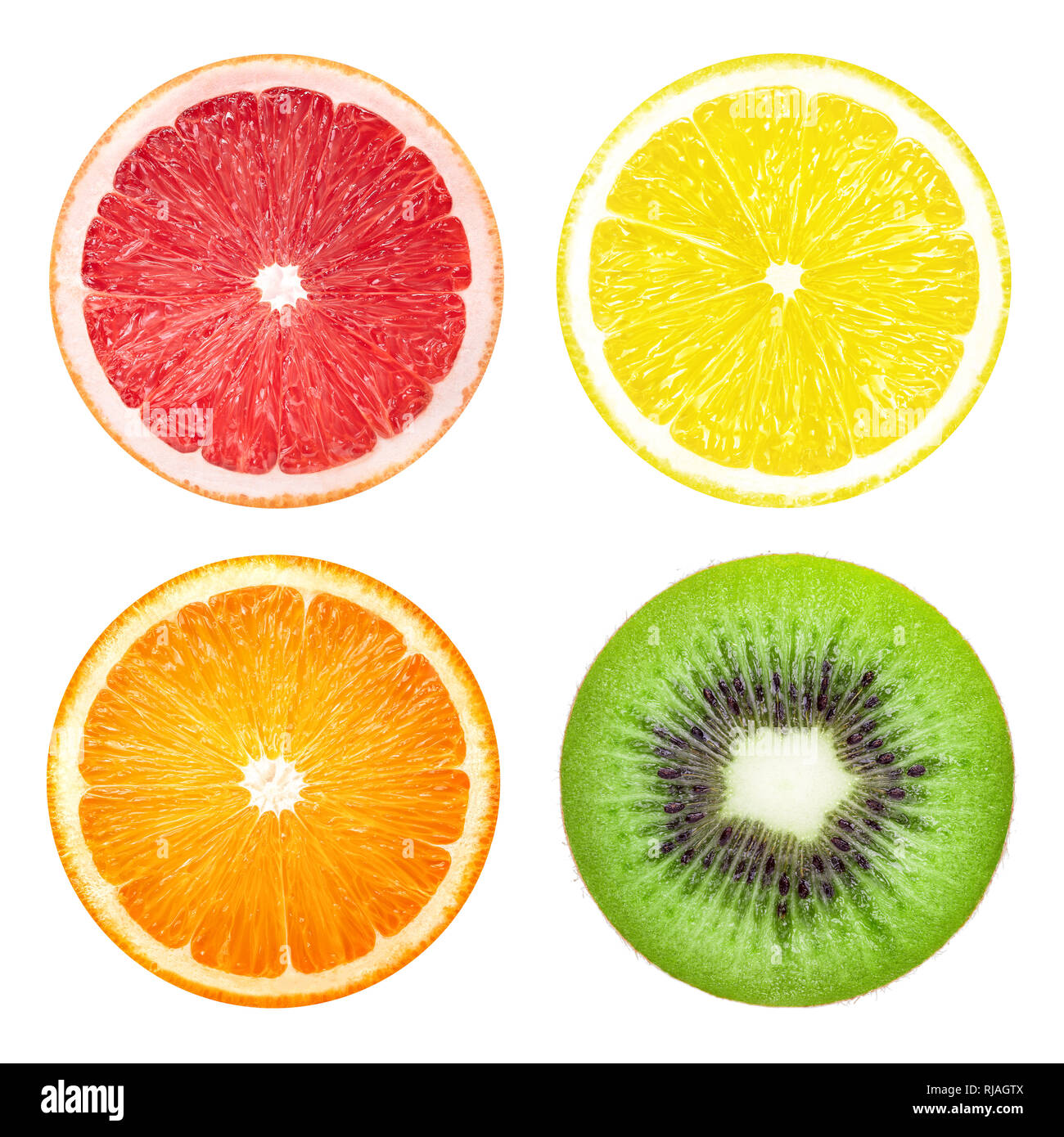 Lemon grapefruit kiwi orange slice Stock Photo - Alamy