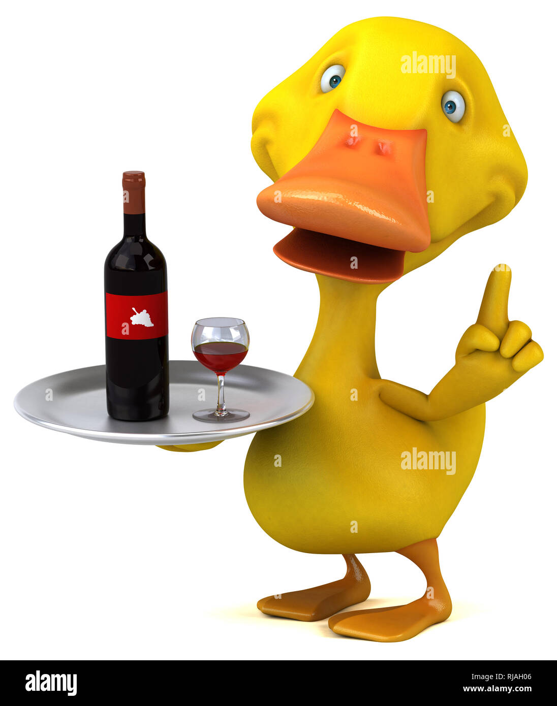 Fun duck - 3D Illustration Stock Photo - Alamy