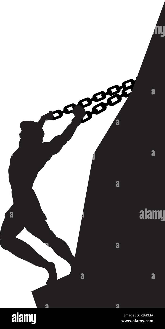 Prometheus god silhouette ancient mythology fantasy Stock Vector Image ...