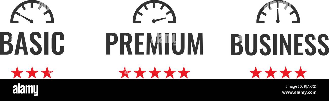 Infographic or compare template with speedometer elements. Rating meter ...