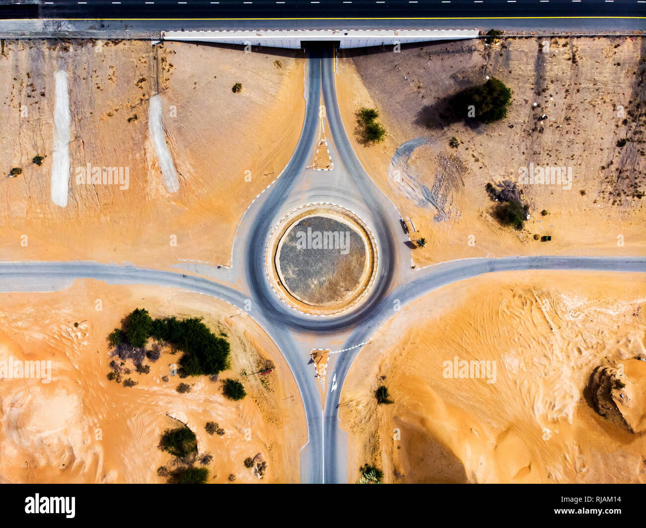 Aerial view road roundabout hi-res stock photography and images - Alamy