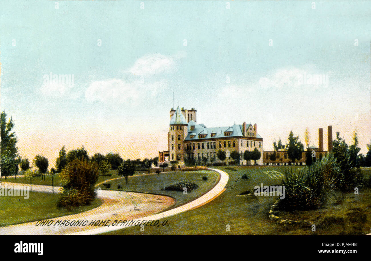 Postcard showing the Springfield Masonic Community, Masonic Drive ...