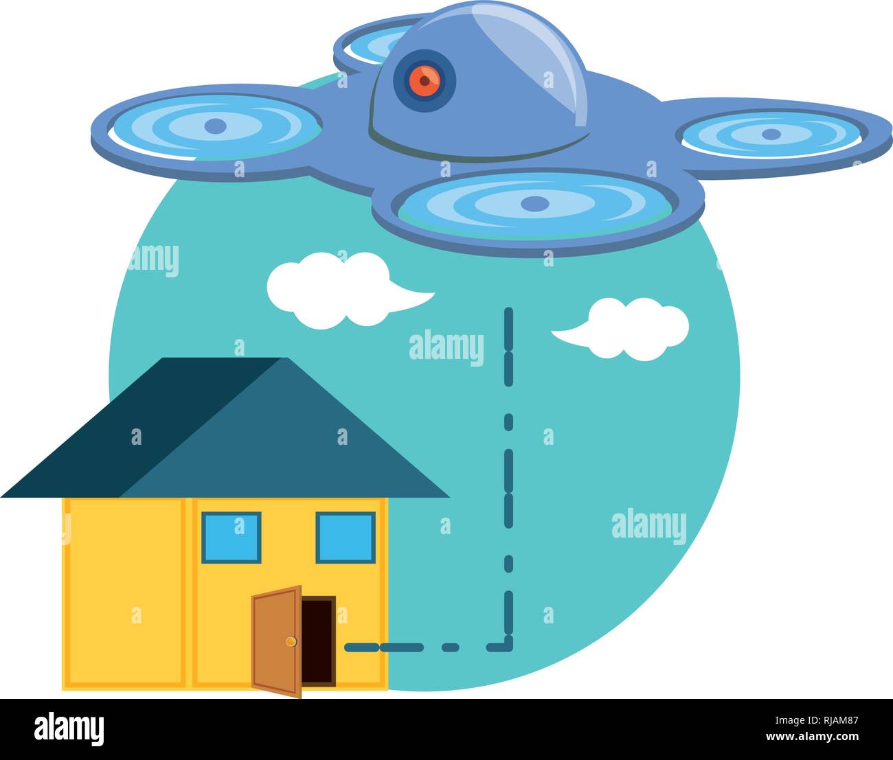 Drone flying home Stock Vector Images - Alamy