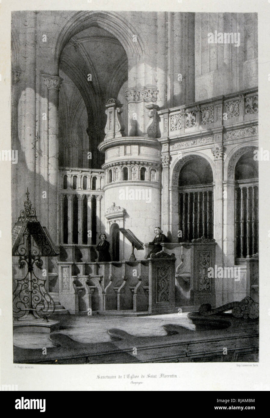 Eglise de St Florentin, 1857, Saint-Florentin in the Yonne department ...