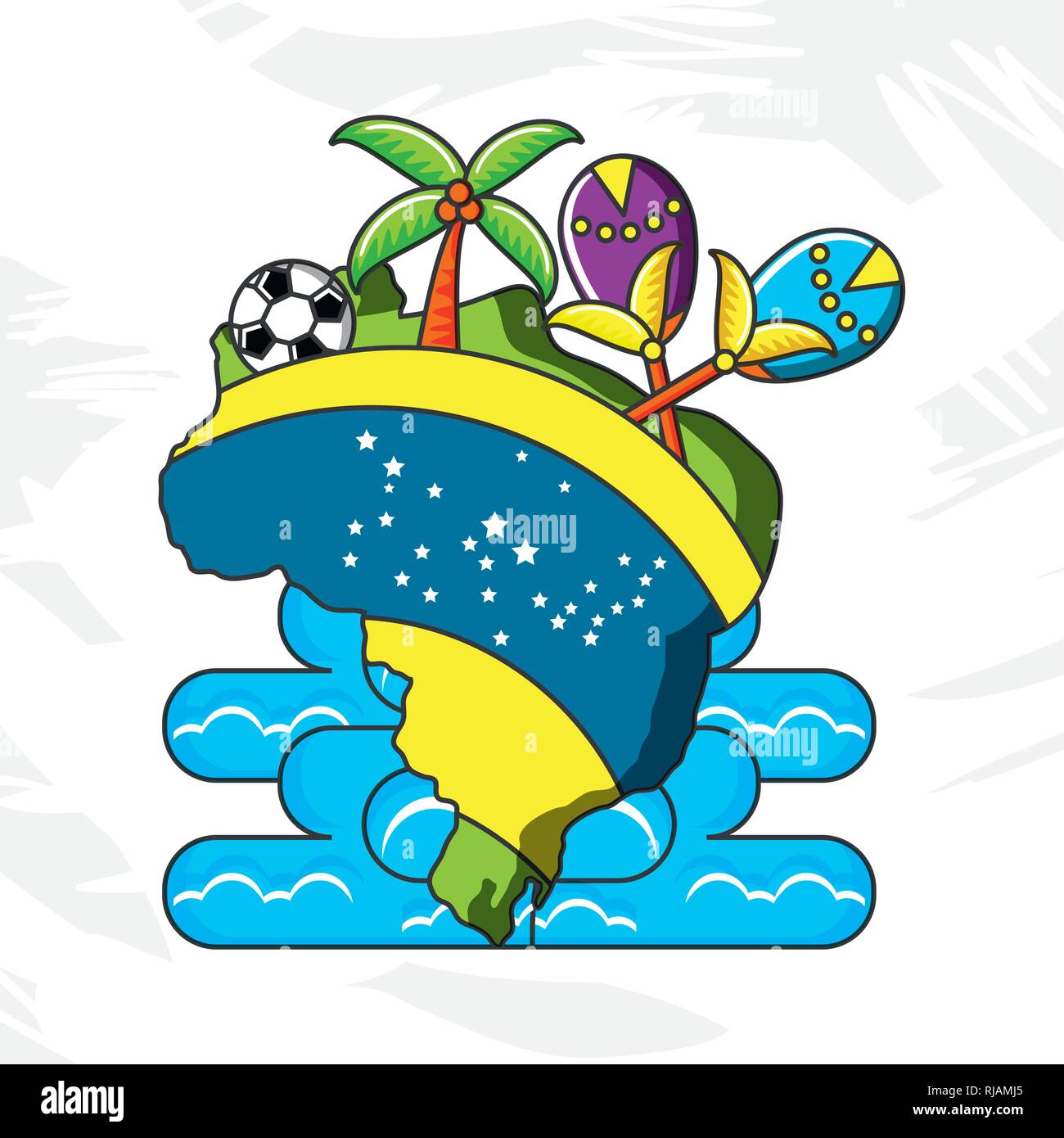 map of brazil with culture icons vector illustration design Stock ...