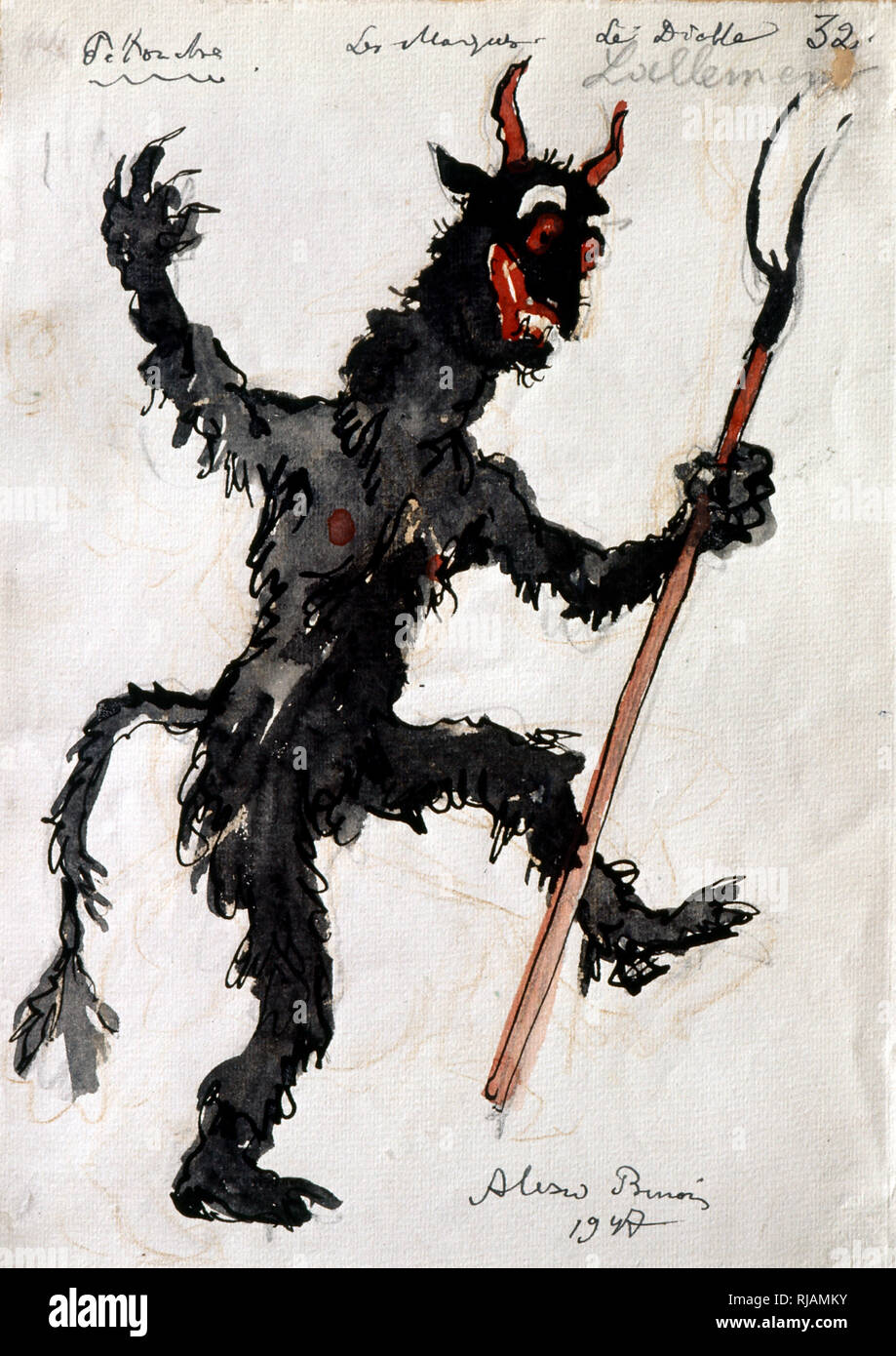 Costume design by Benois, for the Russian Ballet 'Petrushka' 1910-11 ...