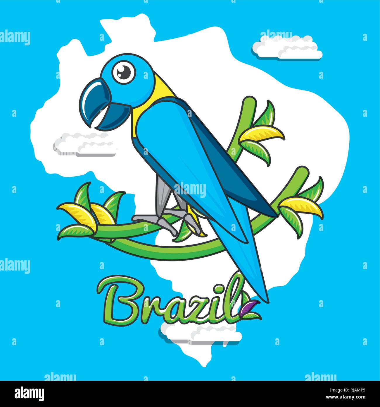 brazilian parrot culture icons vector illustration design Stock Vector ...