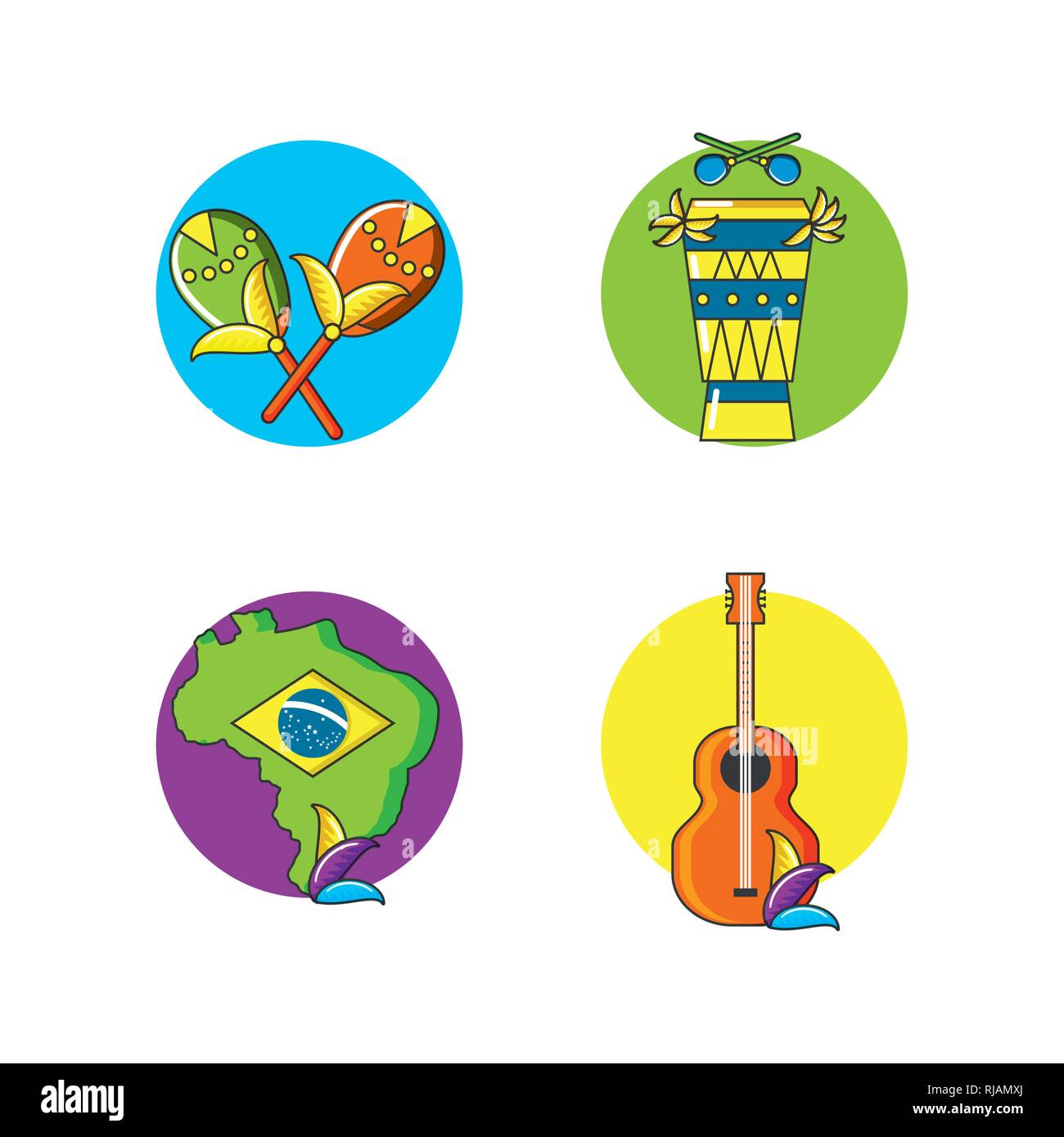 brazil country set icons vector illustration design Stock Vector Image ...