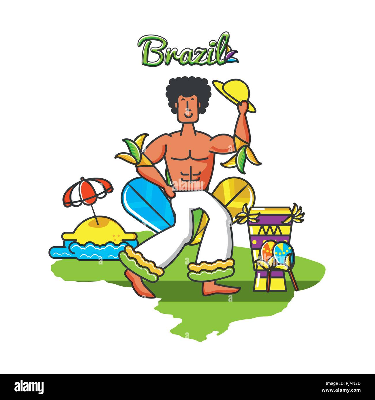 male brazilian dancer character vector illustration design Stock Vector ...