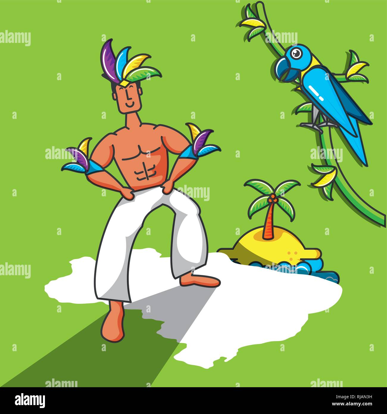 male brazilian dancer character vector illustration design Stock Vector ...