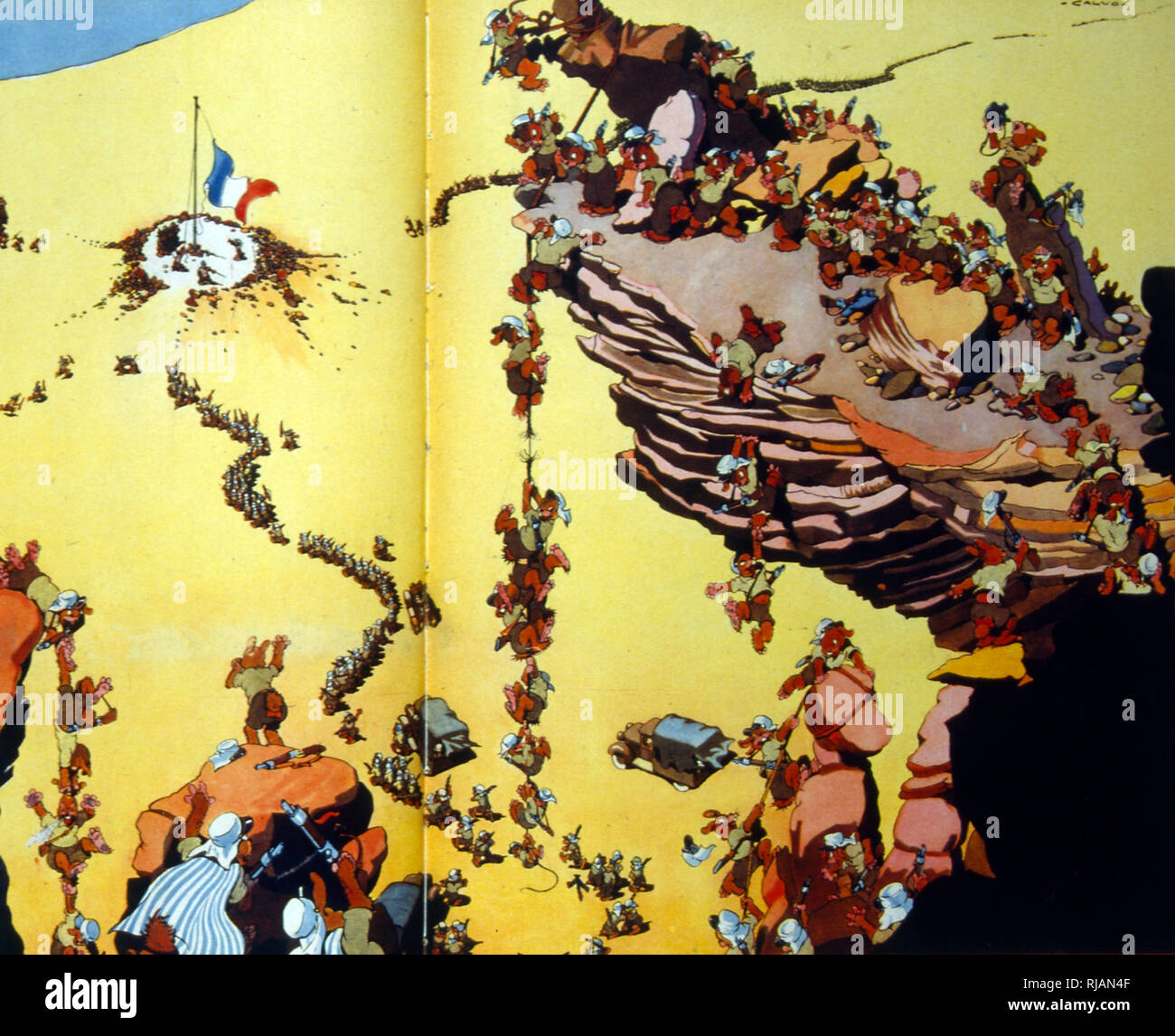 French forces trap a German column as it attacks their base in North ...