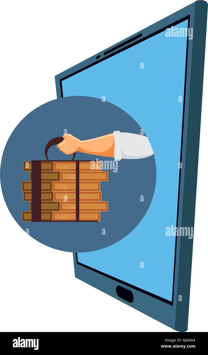 tablet with delivery food app vector illustration design Stock Vector ...