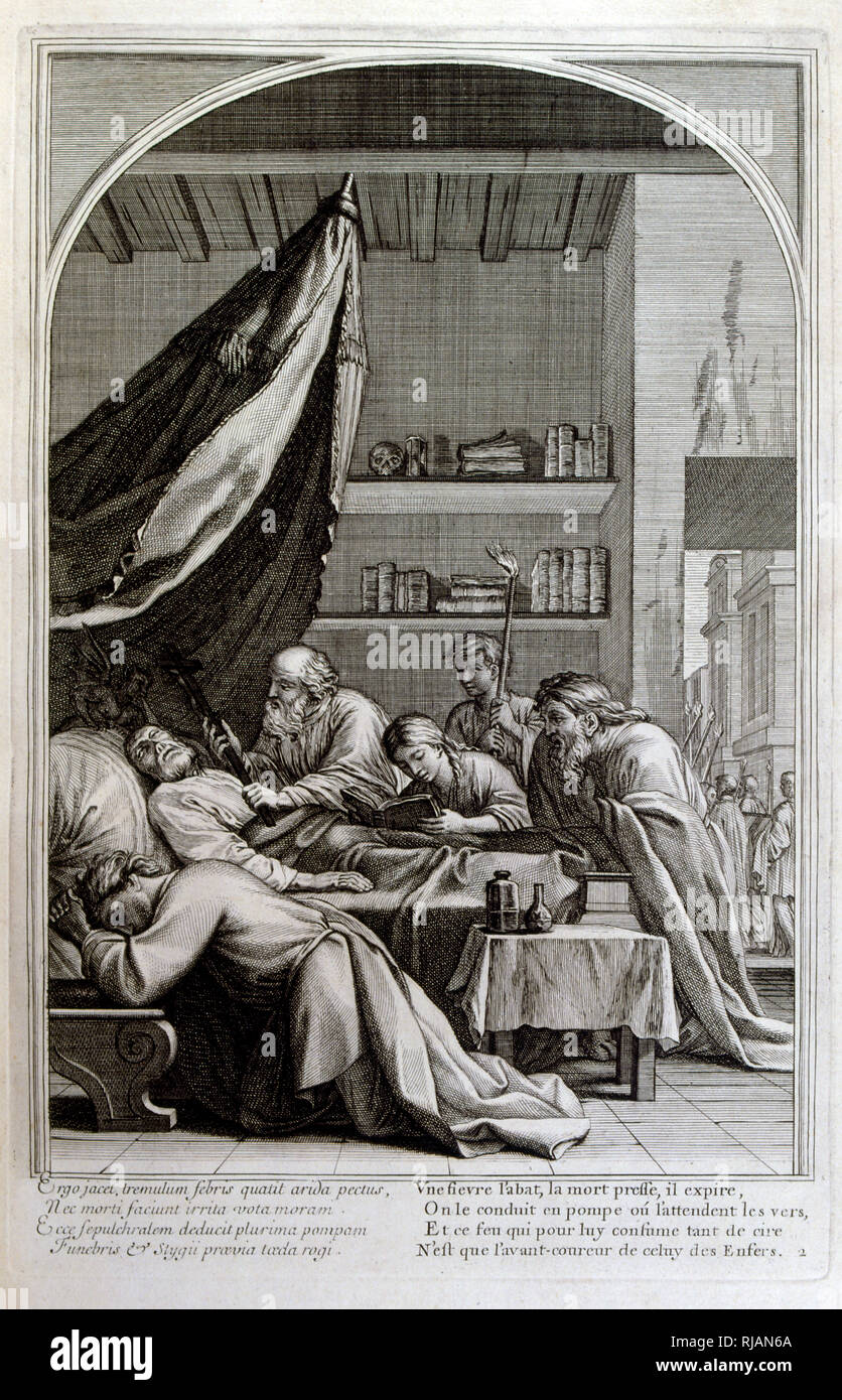 Engraving by Francois Chauveau 1680 'The life of St Bruno' founder of ...