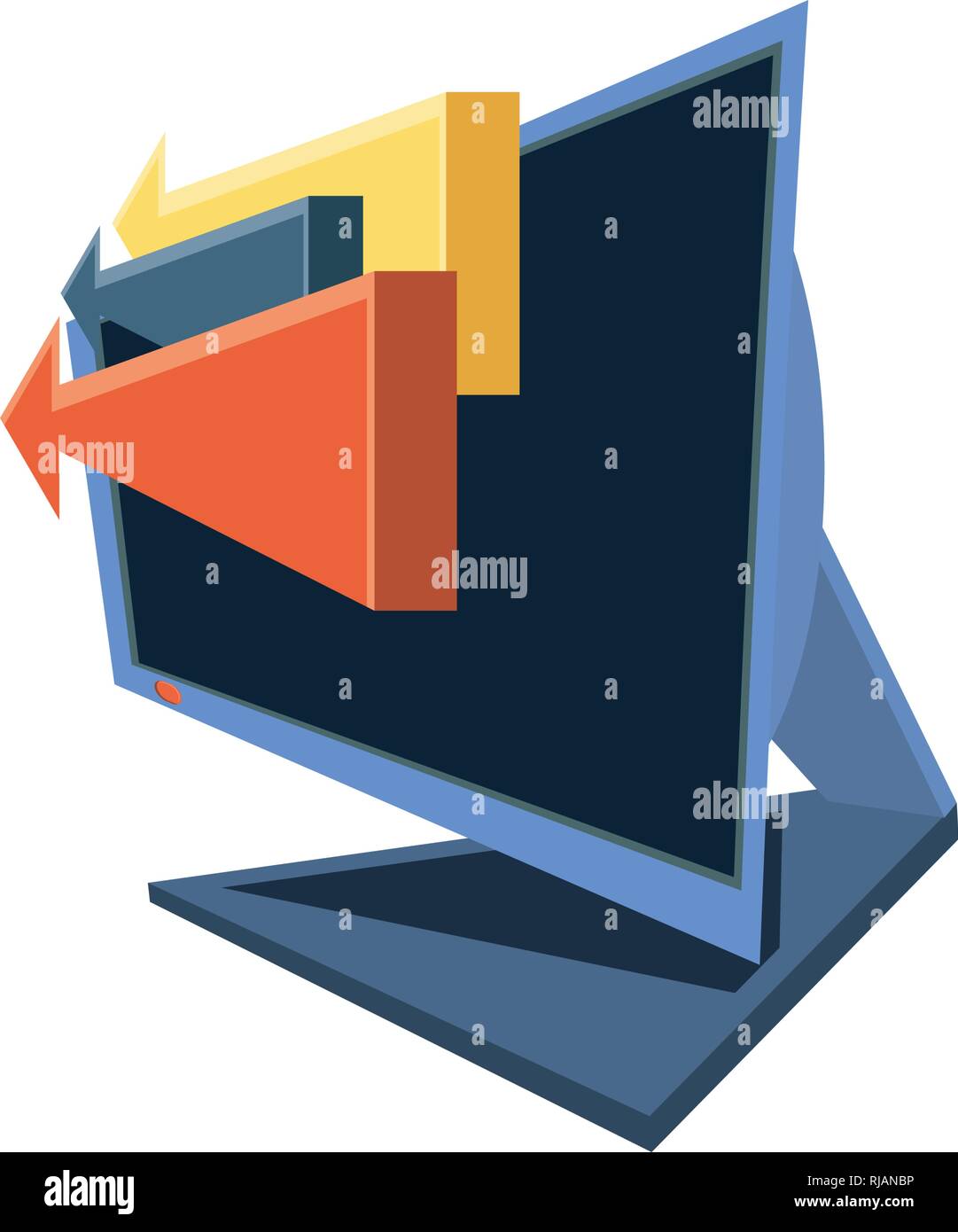 computer desktop with delivery app vector illustration design Stock ...