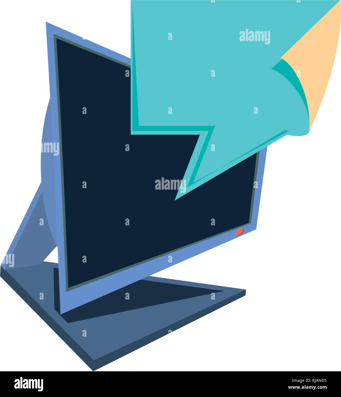 computer desktop with delivery app vector illustration design Stock ...
