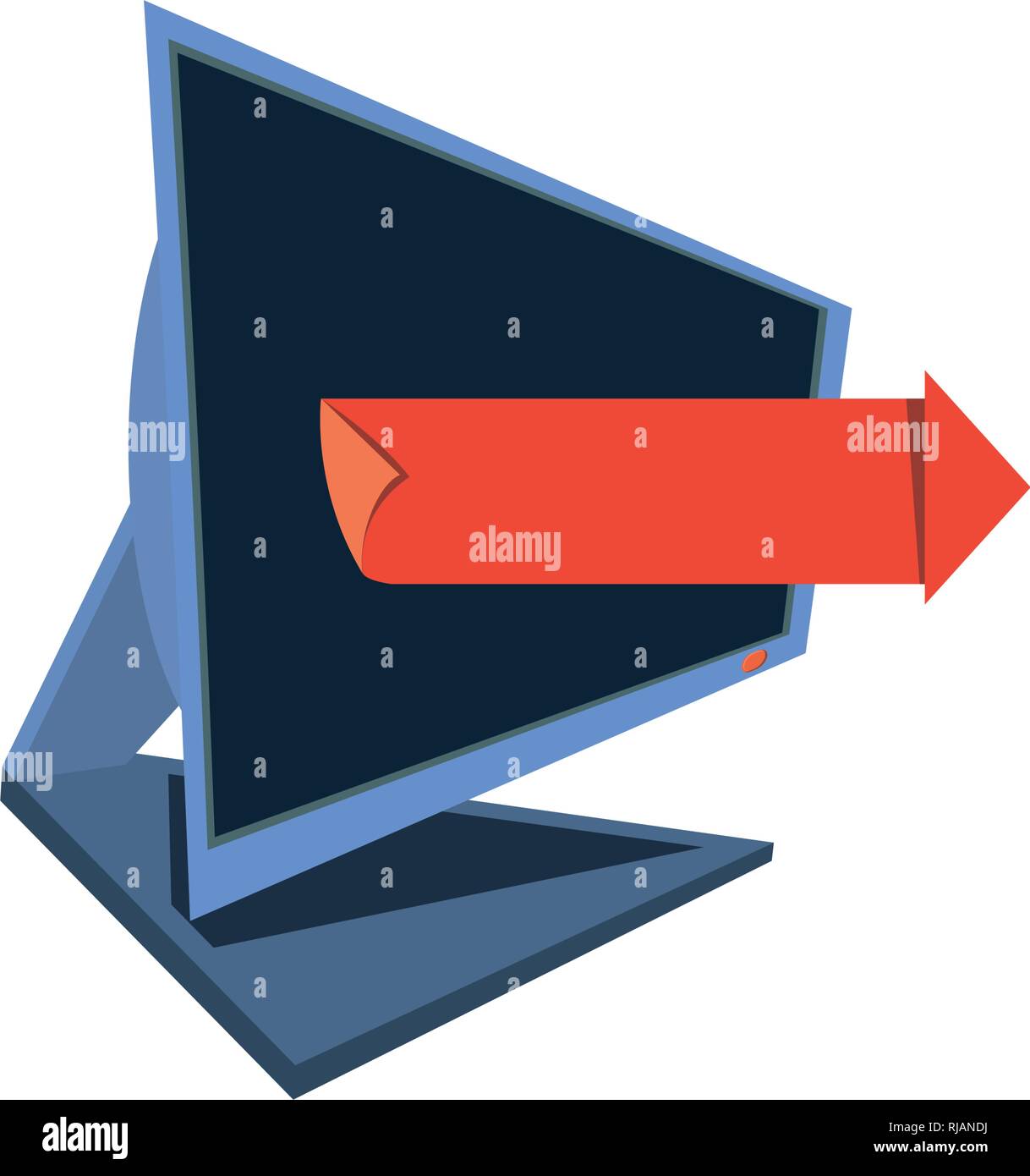 desktop computer with arrow vector illustration design Stock Vector ...