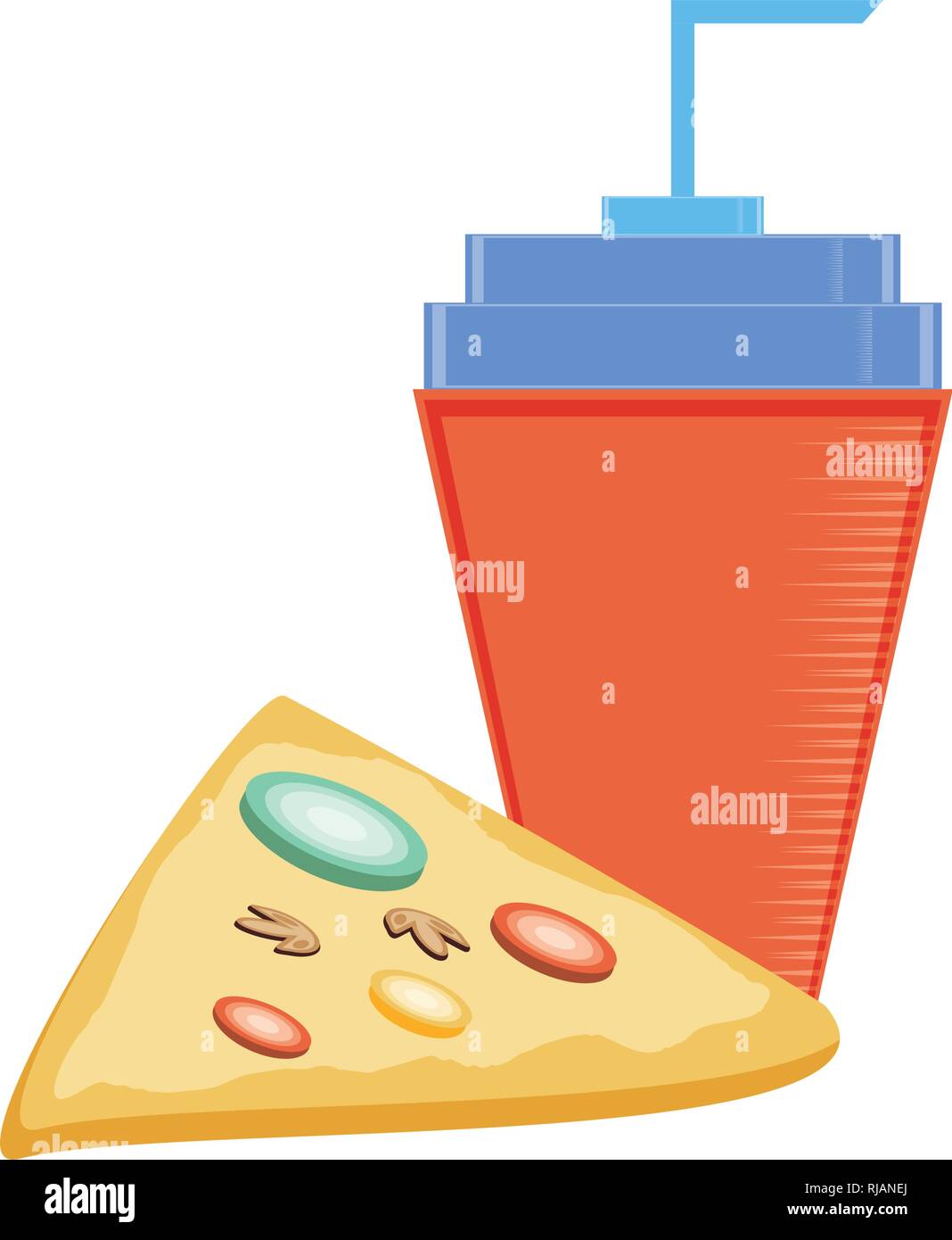 delicious pizza fast food vector illustration design Stock Vector Image ...