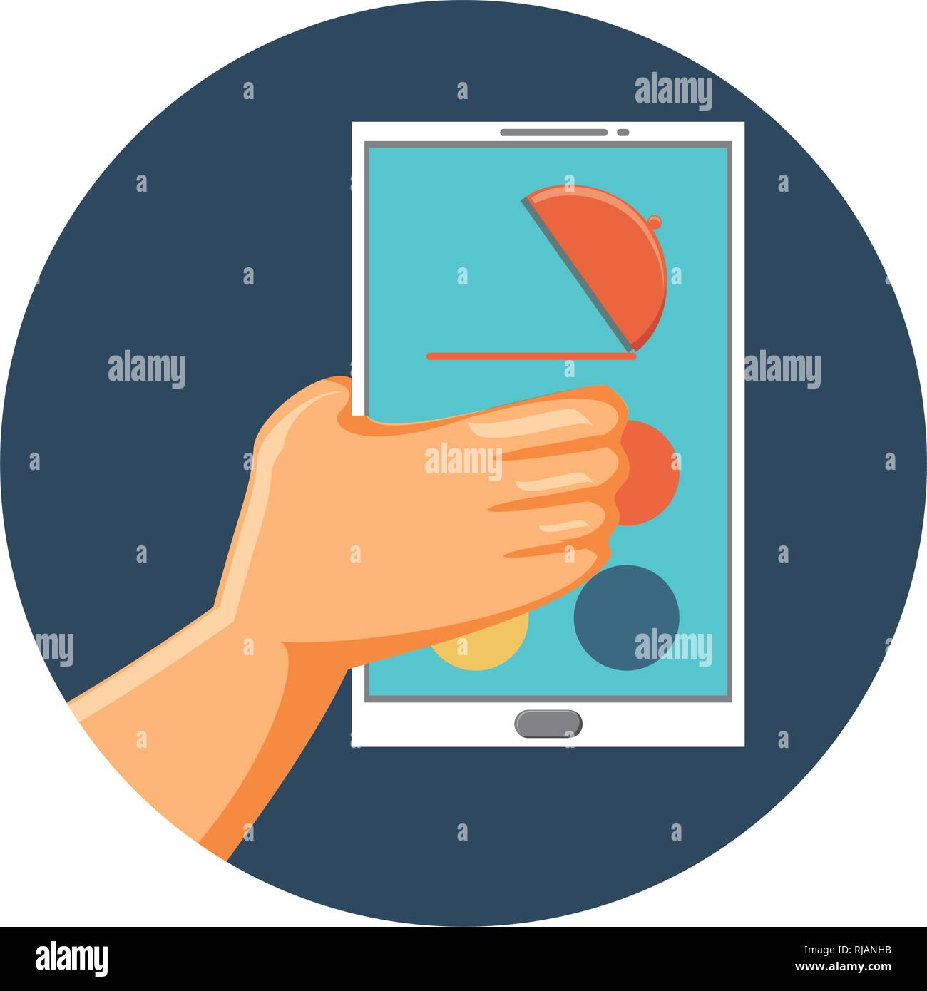 tablet with delivery food app vector illustration design Stock Vector ...