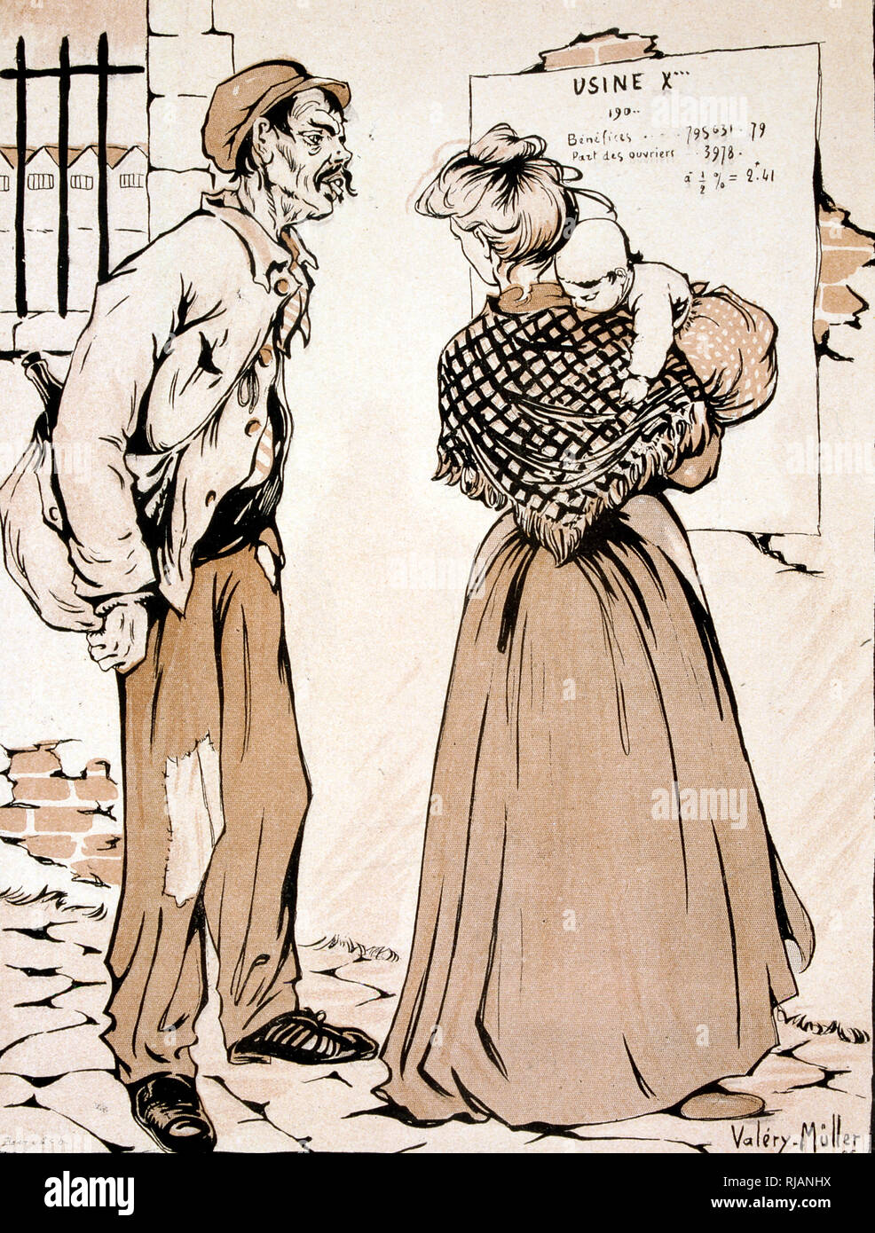 a poor couple outside a factory worry if they can get enough money for ...