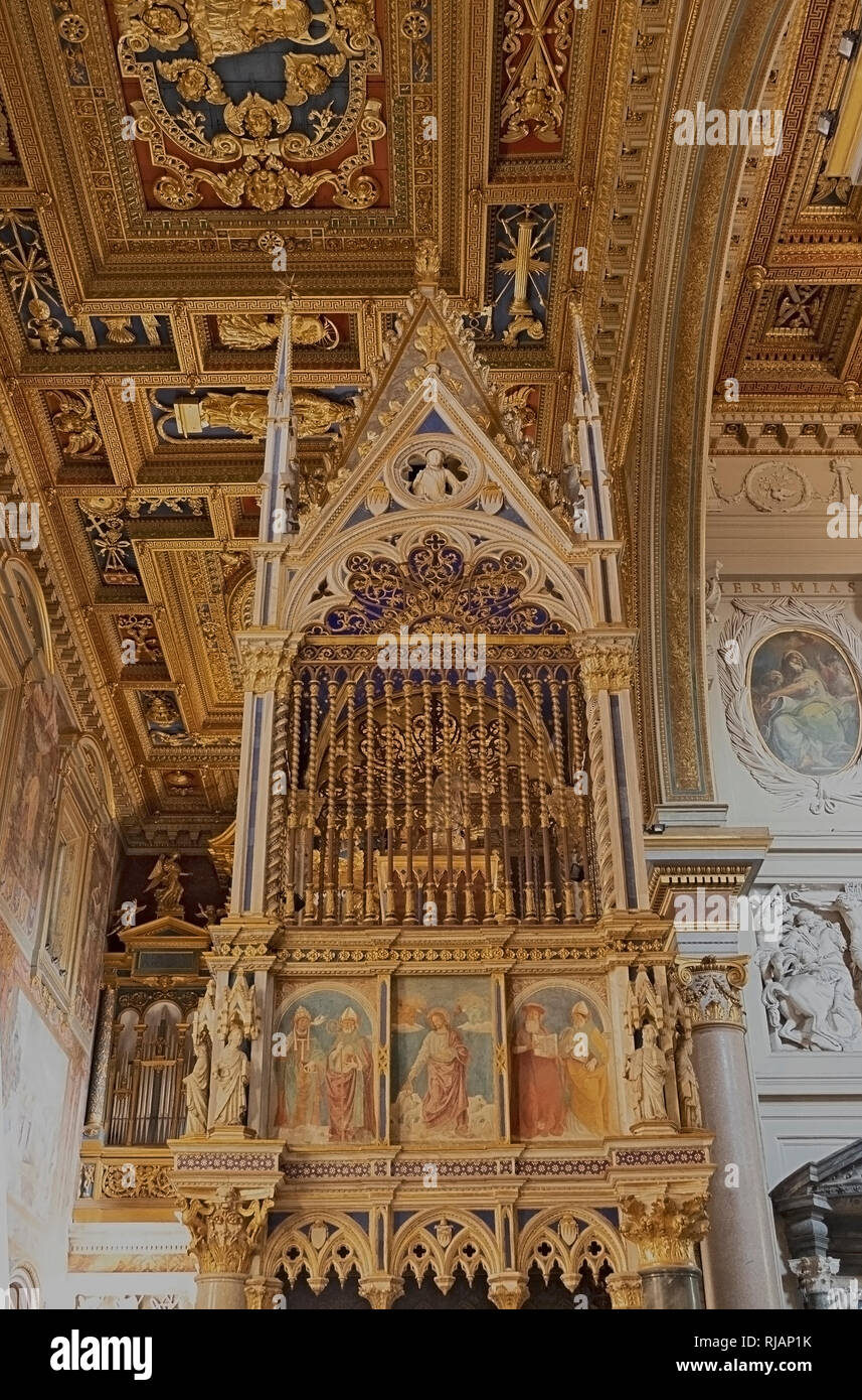 The high altar and the 14th-century Gothic ciborium, Archbasilica of St ...
