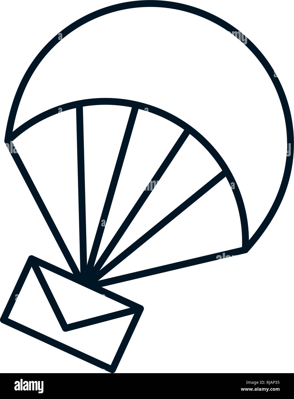 parachute flying with envelope delivery service vector illustration ...