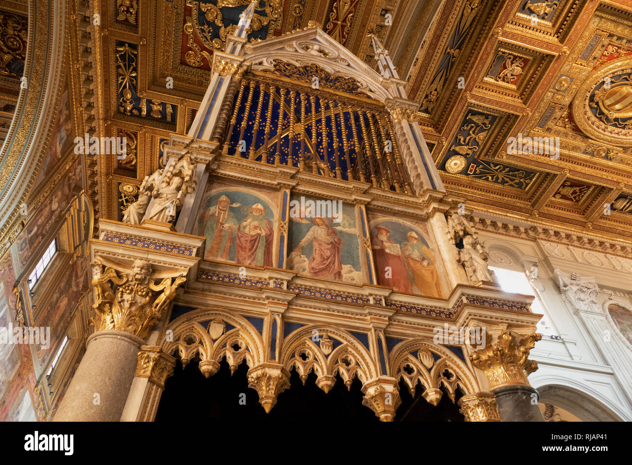 The high altar and the 14th-century Gothic ciborium, Archbasilica of St ...
