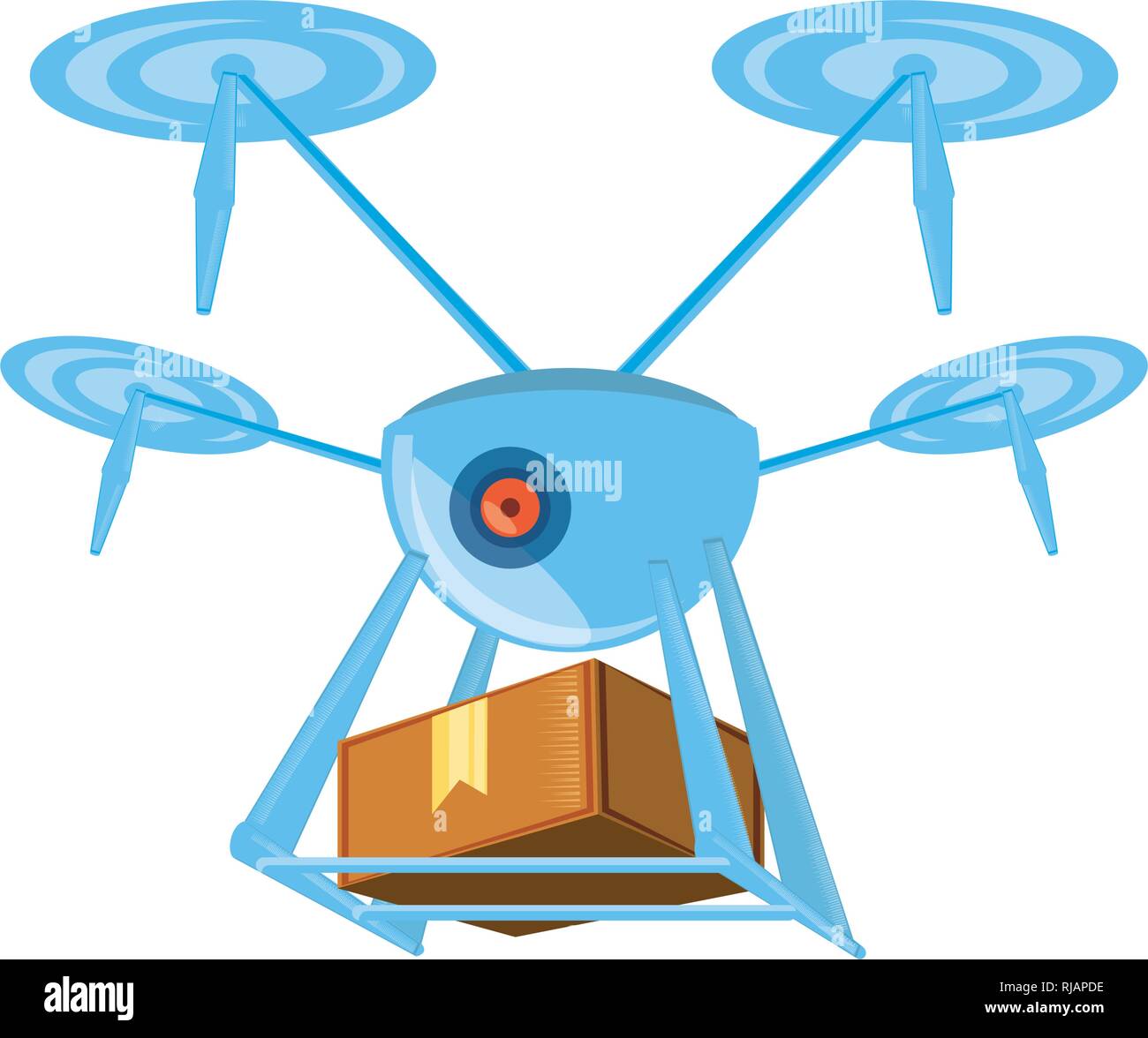 drone technology with box carton vector illustration design Stock ...