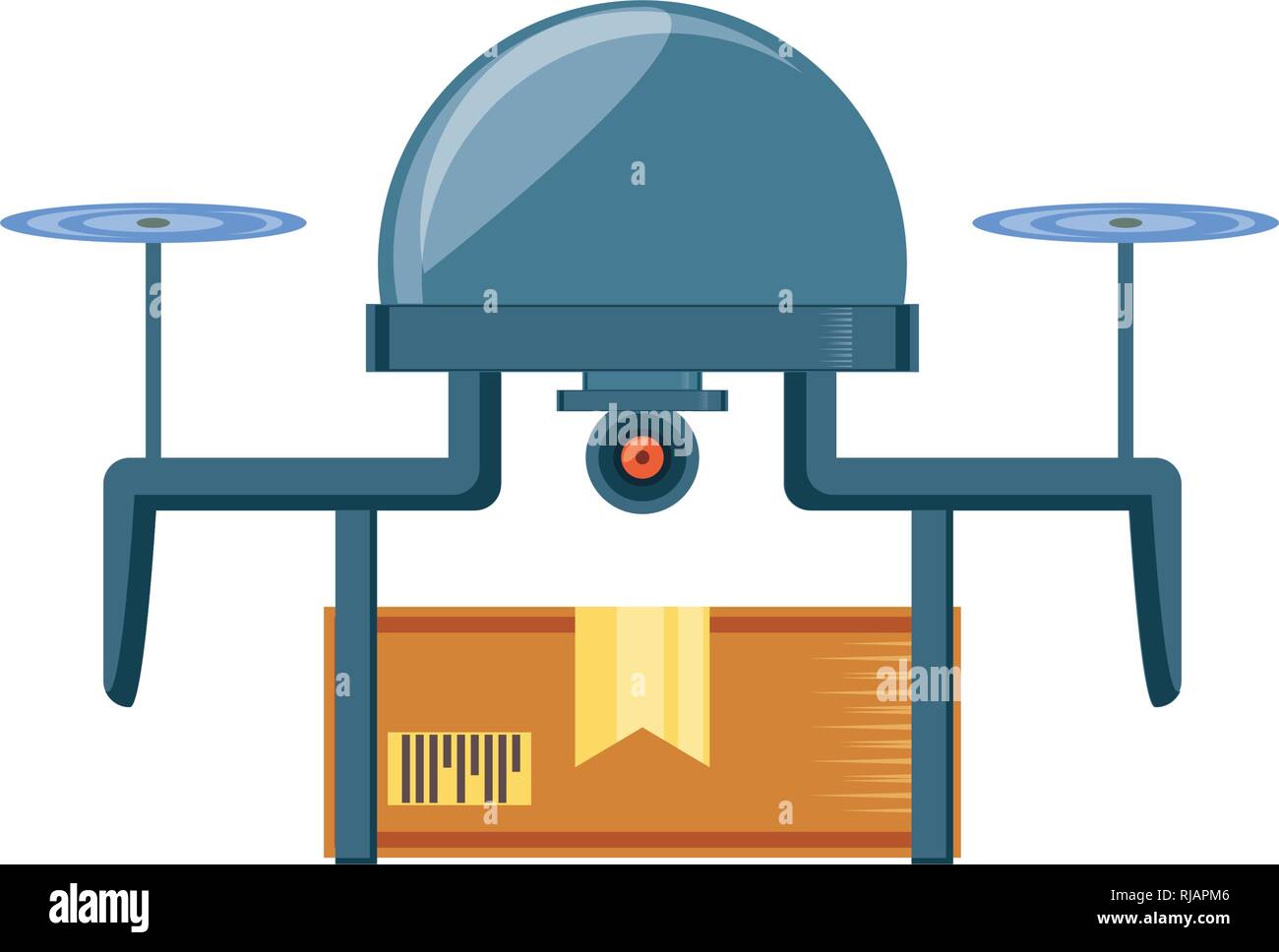 drone technology with box carton vector illustration design Stock ...