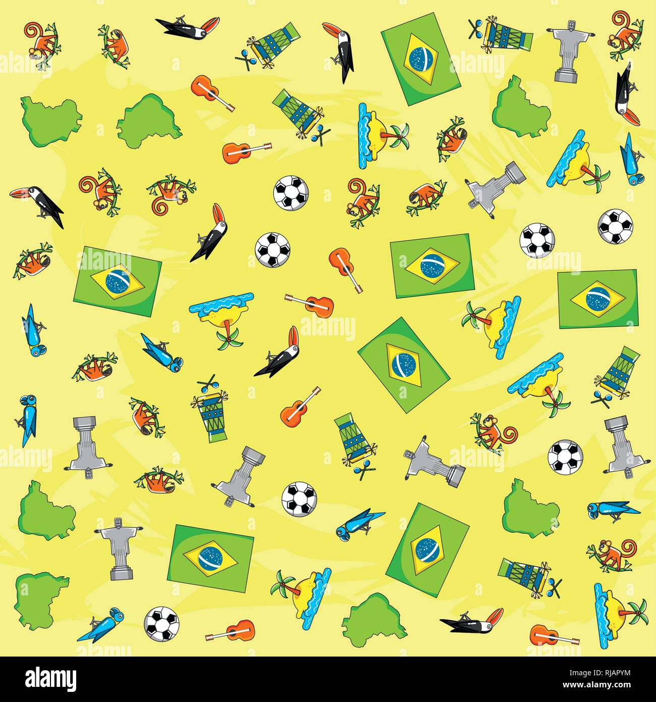 brazil country set icons pattern vector illustration design Stock ...