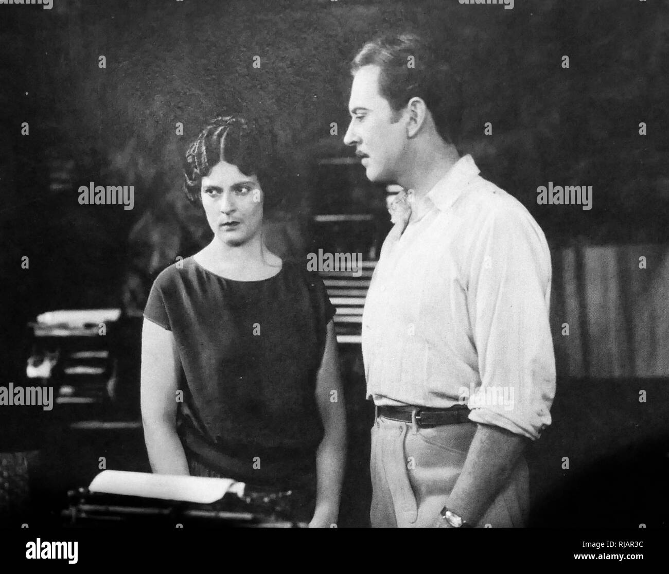 Priscilla Dean with Matt Moore in 'Drifting' a 1923 American silent drama film based on the play ...