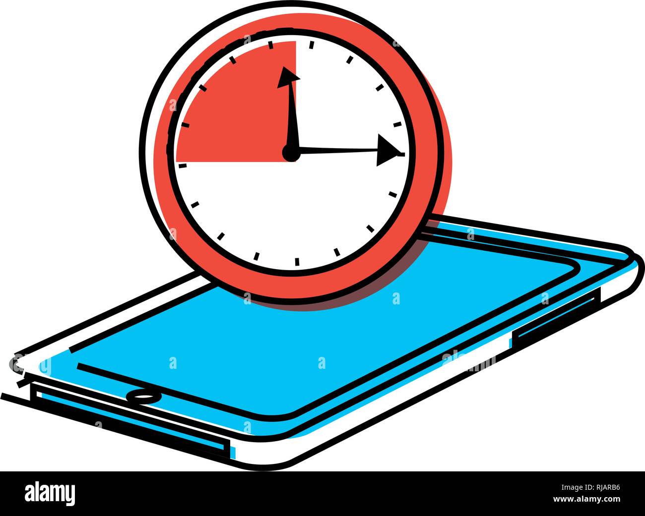 smartphone device with chronometer vector illustration design Stock ...