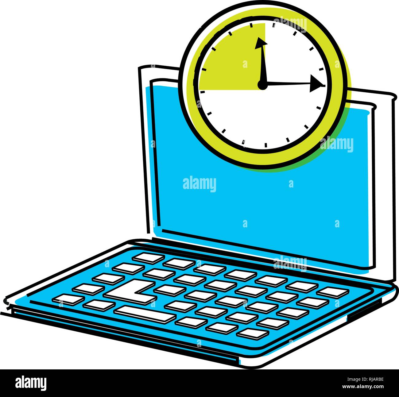 laptop computer with chronometer vector illustration design Stock ...