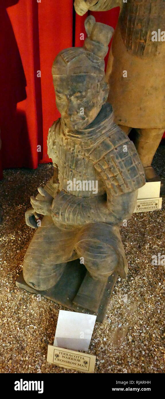 Reproduction of a figure from the Terracotta Army of soldier and horse ...