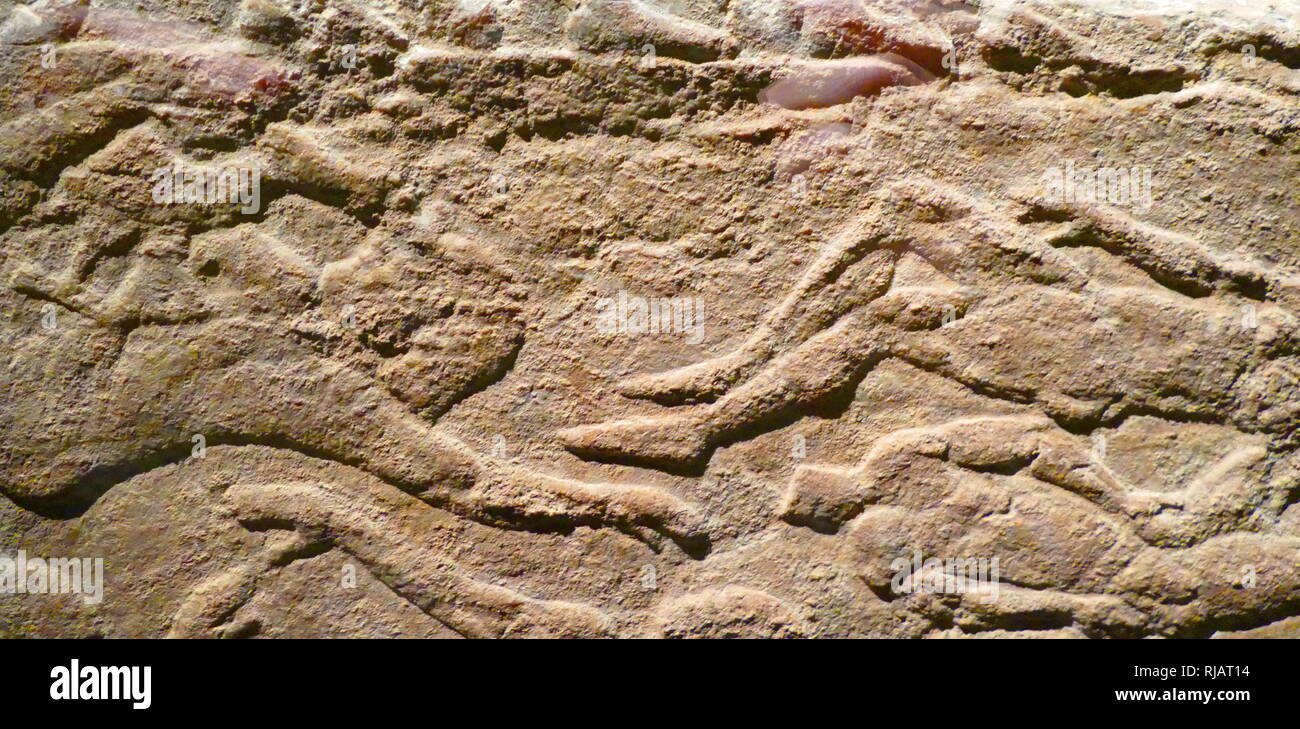Carved relief circa 645-635 BC. Neo-Assyrian (Reign of Ashurbanipal ...