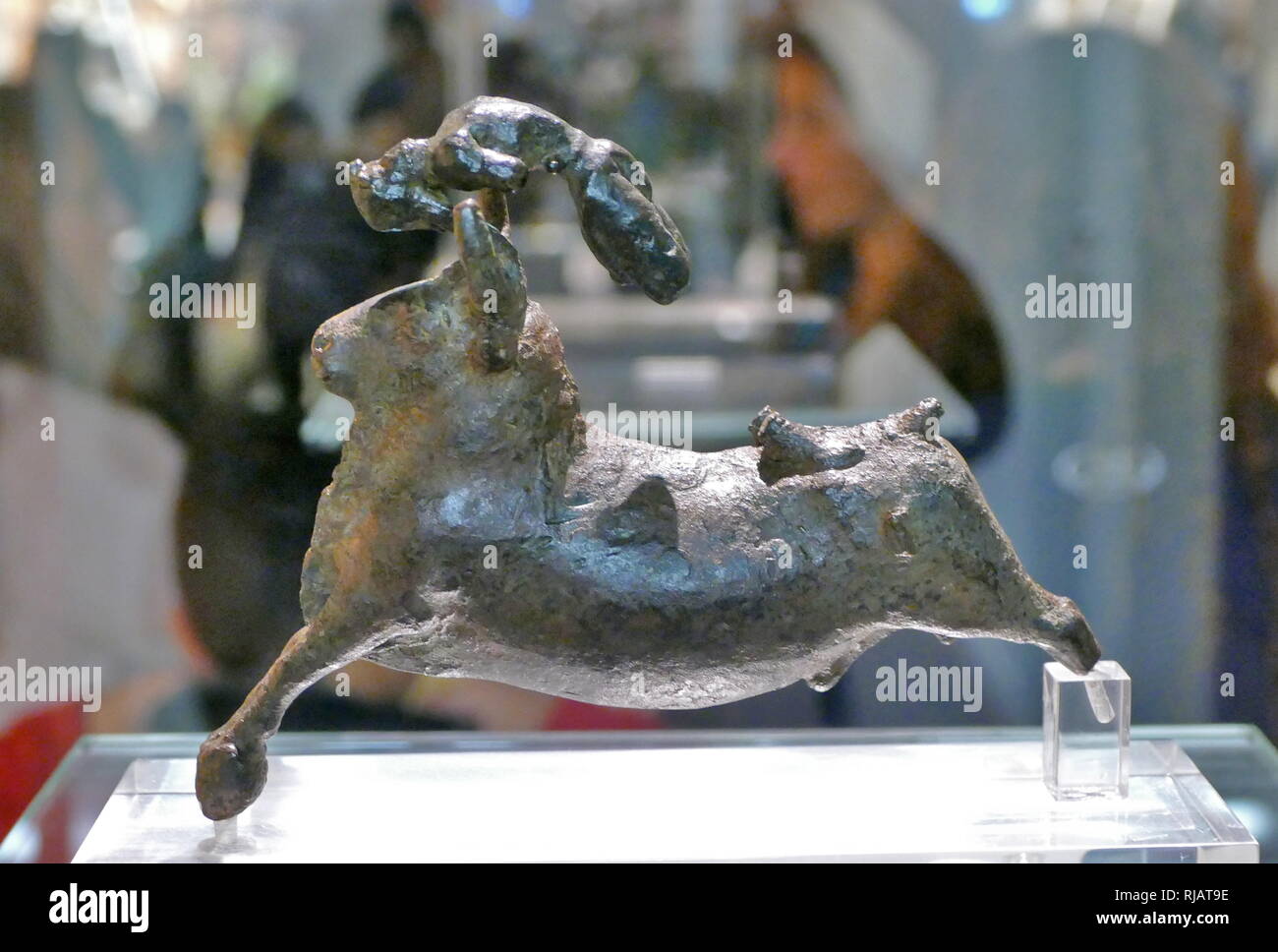 Bronze statuette of bull and an acrobat; Minoan, 1550-1450 BC. from ...