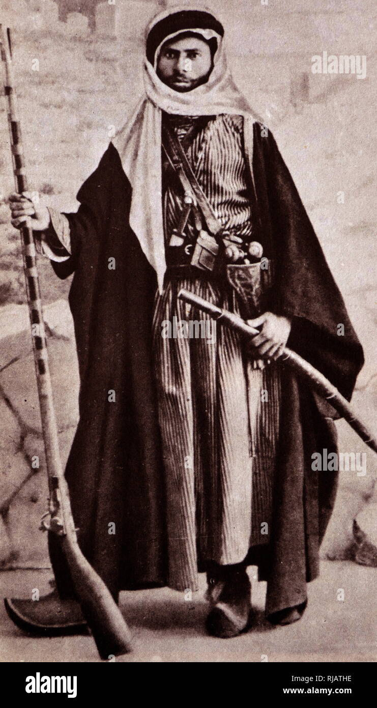 A guard in the first Jewish colonies established in Palestine, from ...