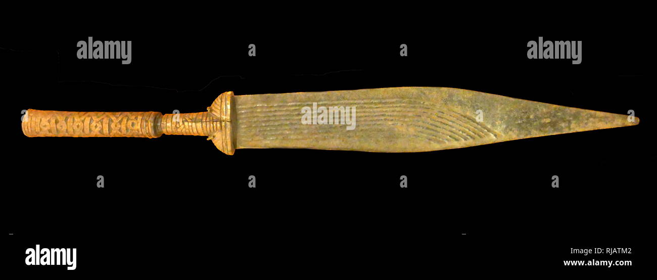 Ceremonial sword, made from Iron, copper and Wood. Kuba-Bushoong Tribe ...