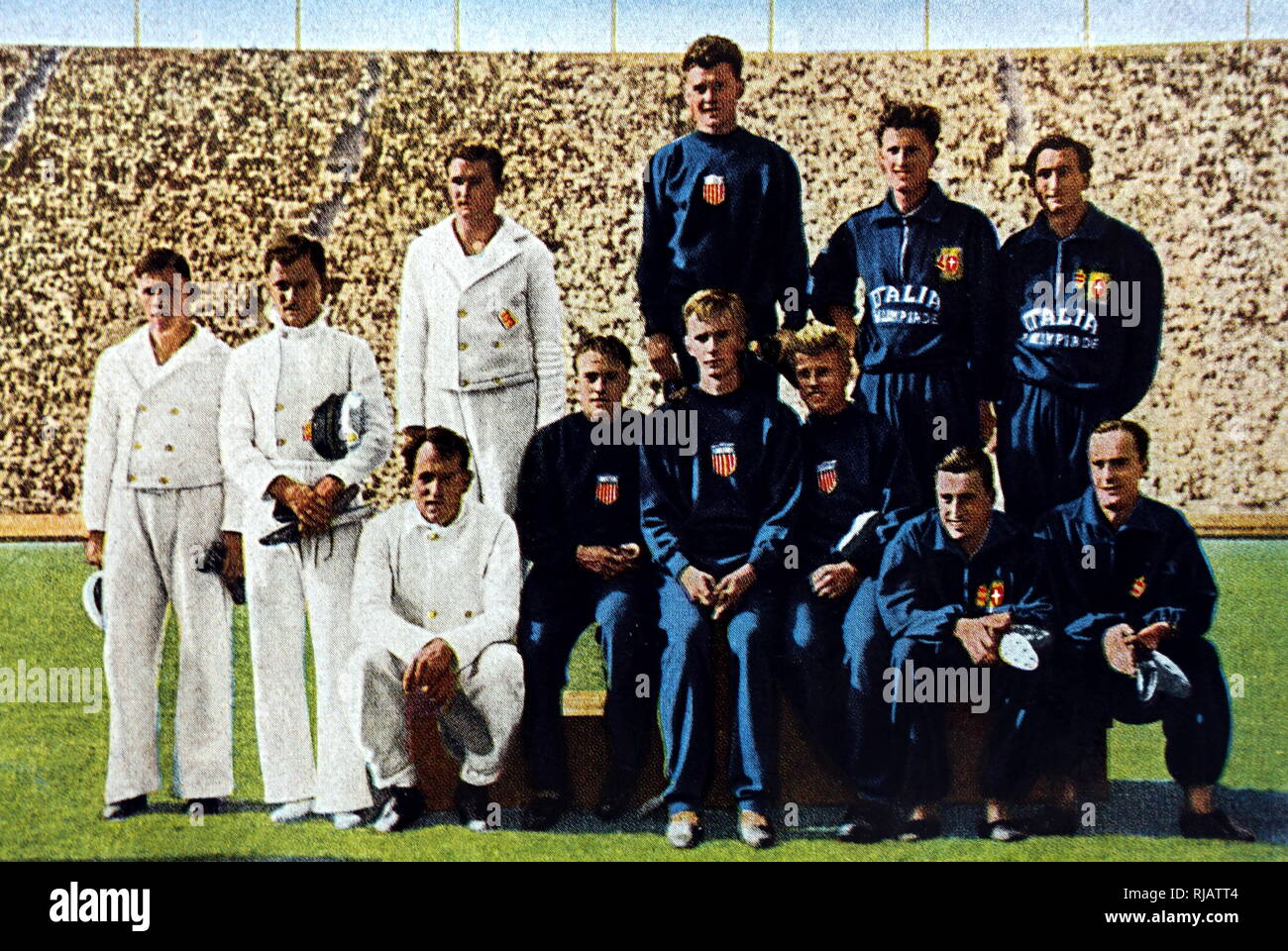 Photograph of the medal ceremony for the 4 x 100 relay at the 1932 ...