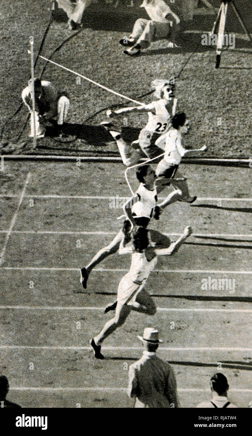 Photograph of the Ladies 100 meter race at the 1932 Olympic games ...