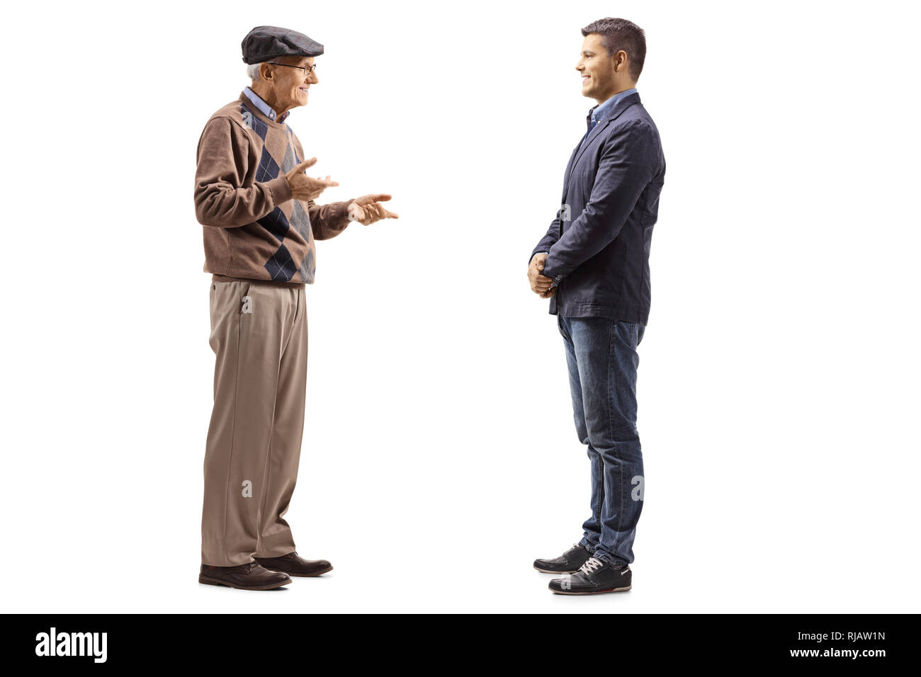 Grandfather grandson chatting Cut Out Stock Images & Pictures - Alamy