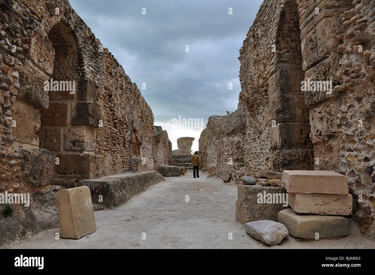 Karthago, Unesco world heritage site with the roman ruins, stones and ...