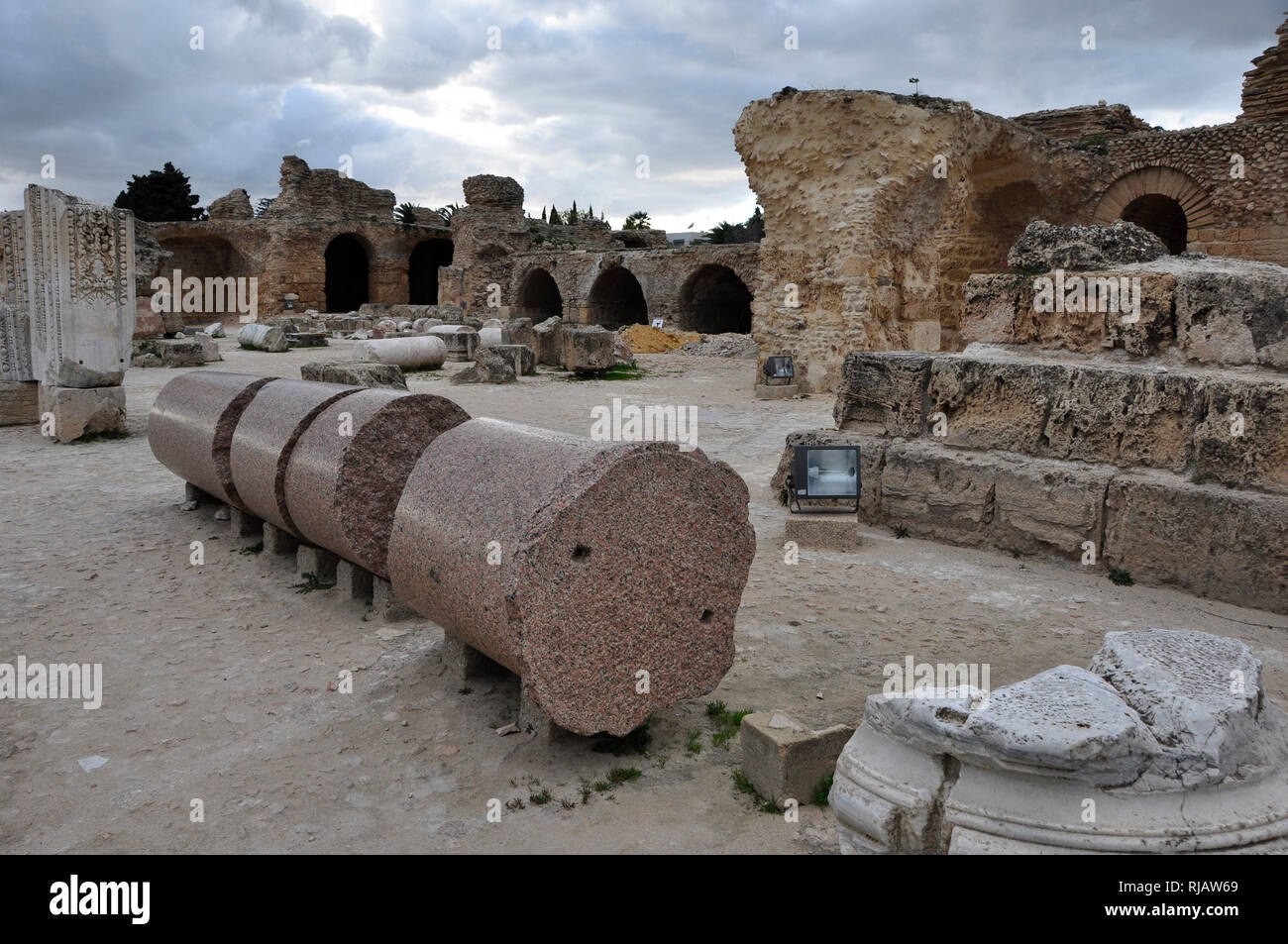 Karthago, Unesco world heritage site with the roman ruins, stones and ...
