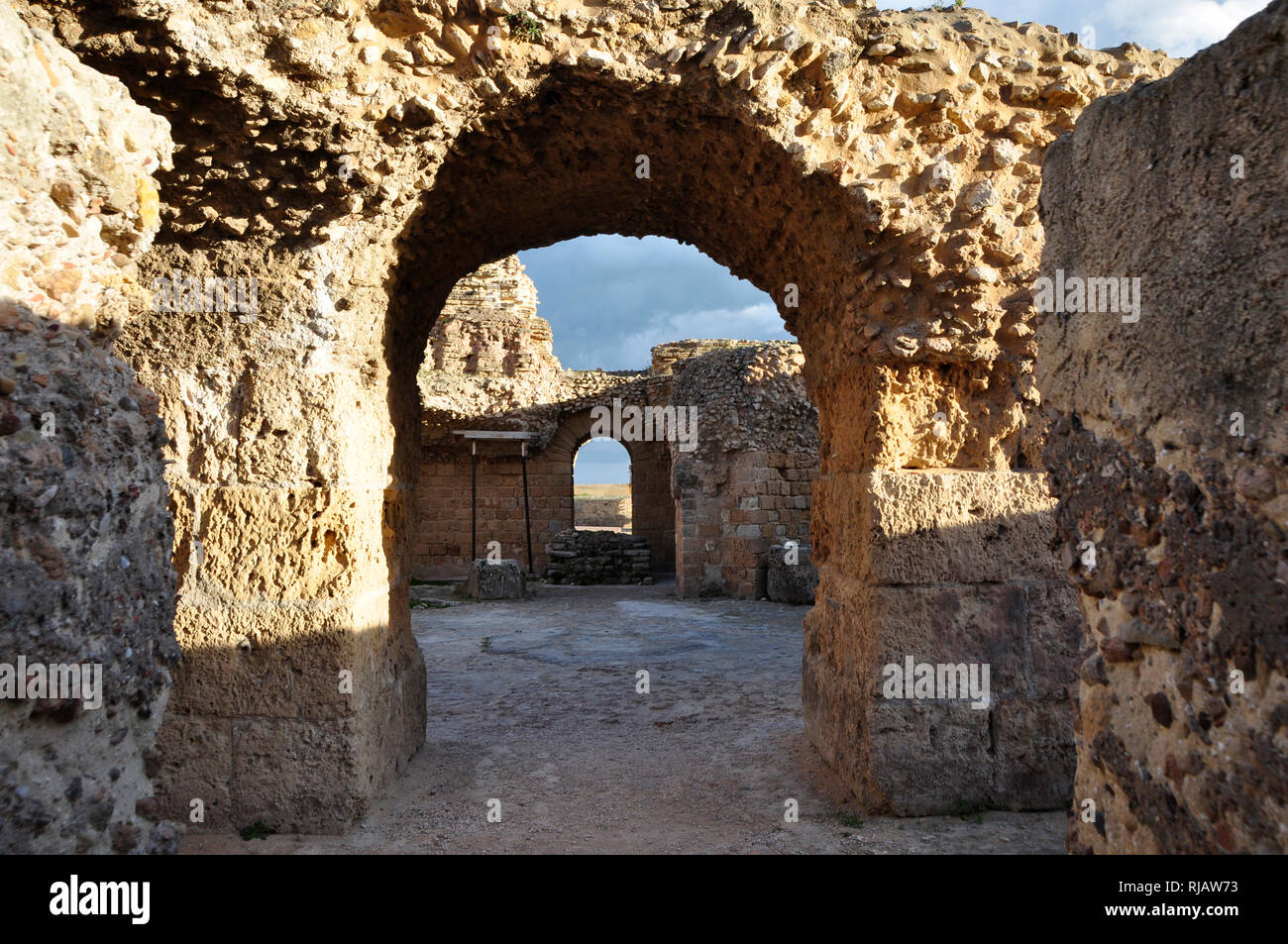 Karthago, Unesco world heritage site with the roman ruins, stones and ...