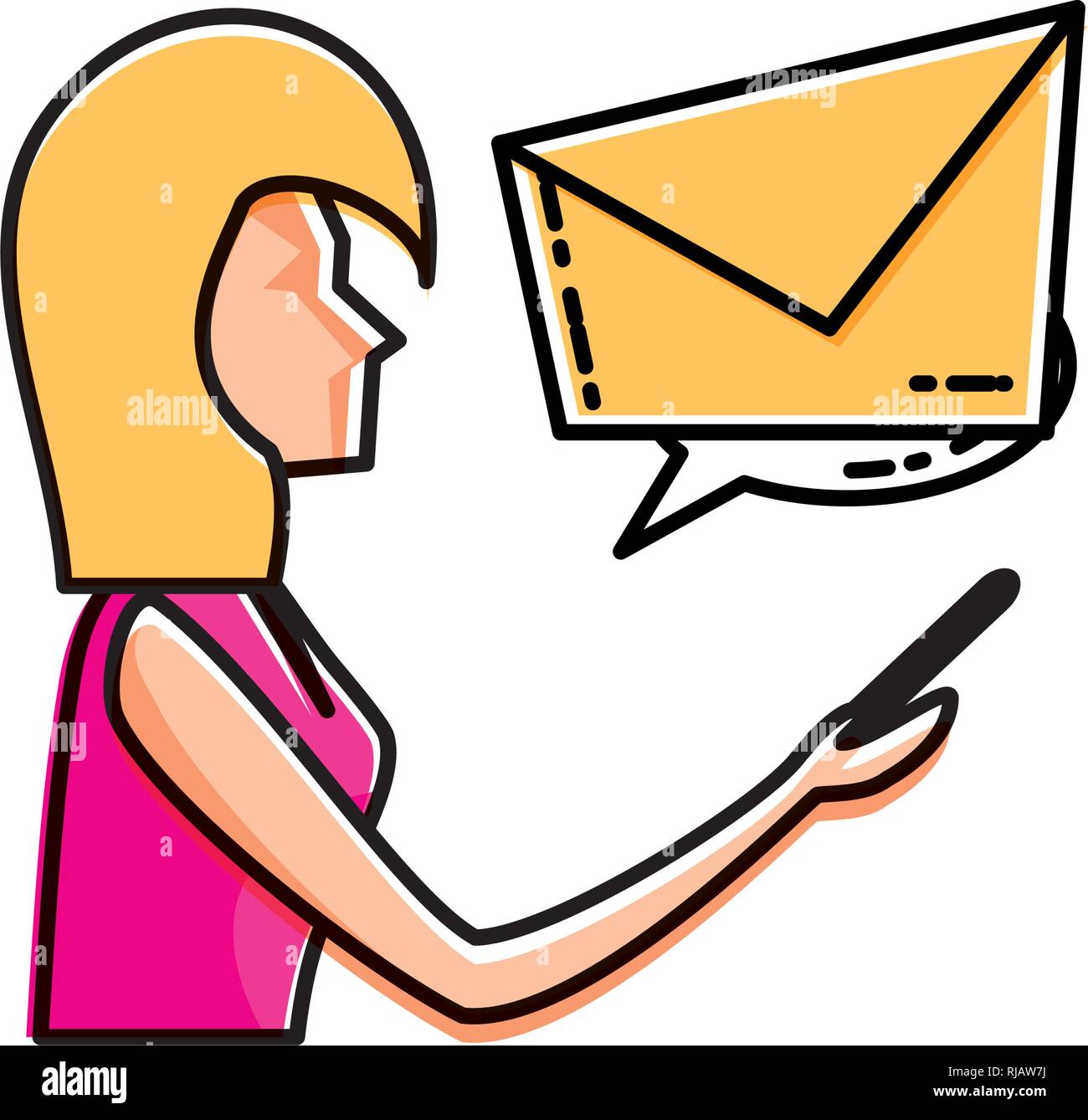 Lady sending Stock Vector Images - Alamy