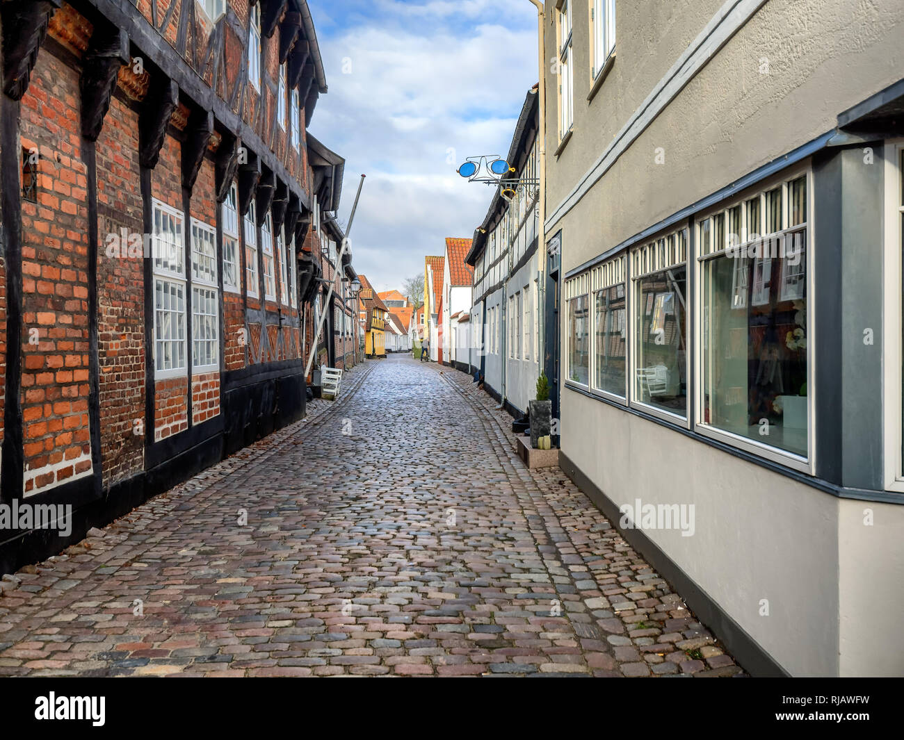 Cobbled streets in the medieval city Ribe, Denmark Stock Photo - Alamy
