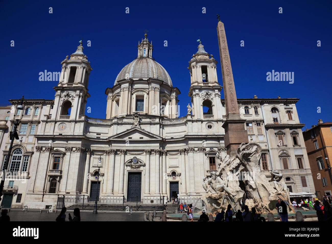 Fountain of the Four Rivers, Fontana dei Quattro Fiumi, church Sant ...