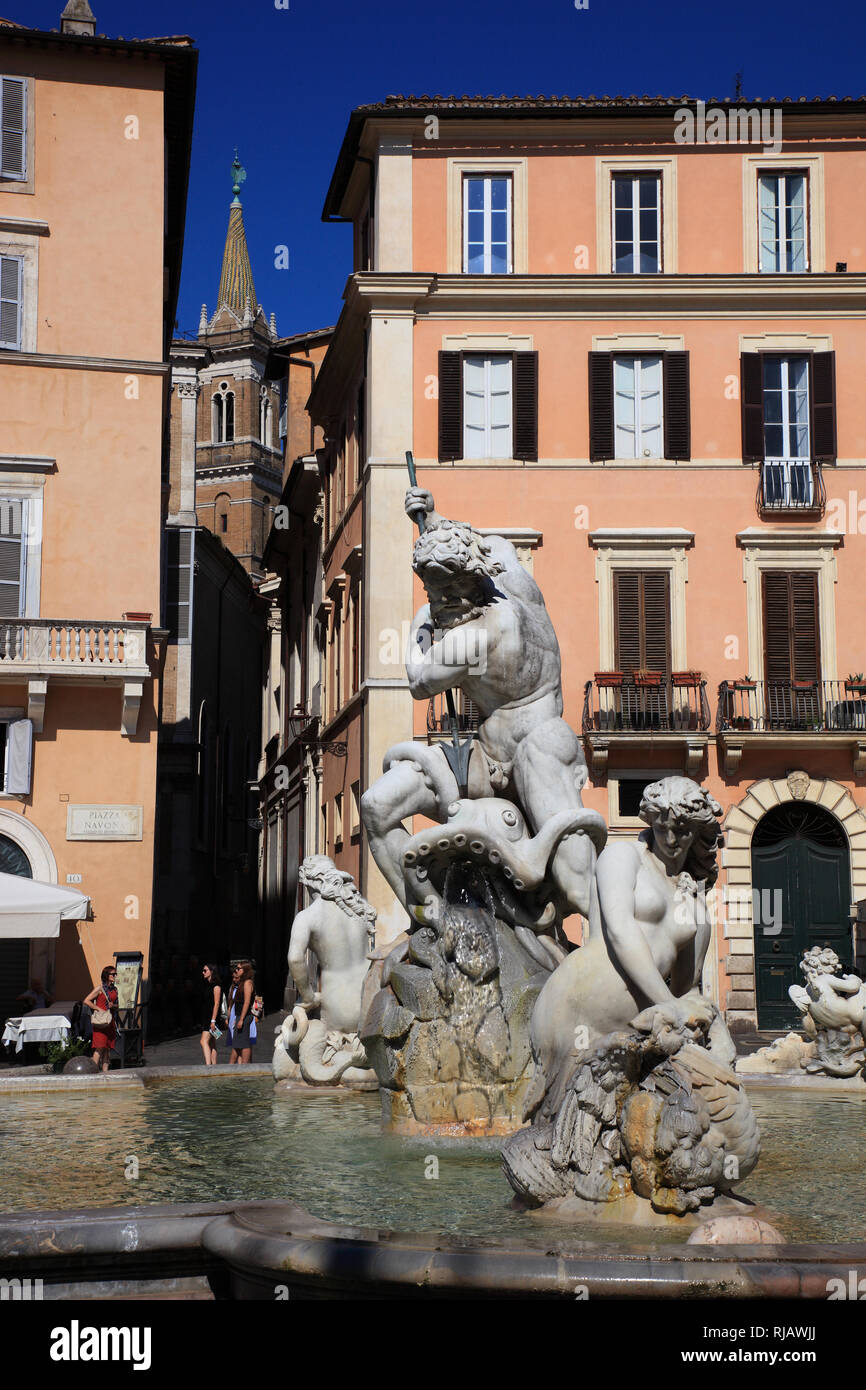 Fountain of Neptune, Fontana del Nettuno, Piazza Navona, district ...