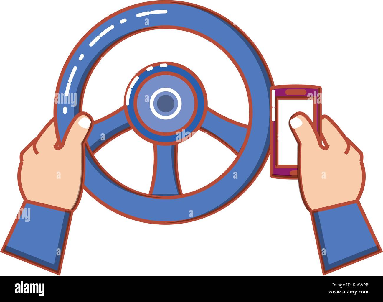 Cellphone and driving Stock Vector Images - Alamy