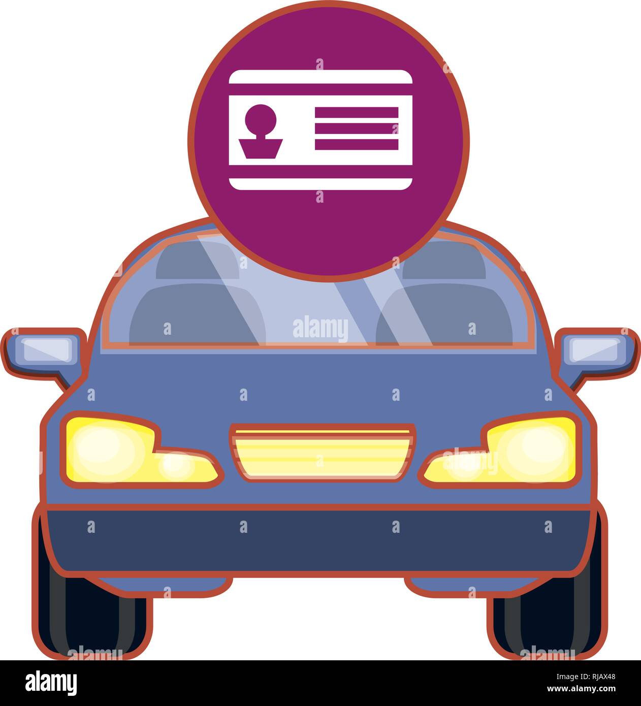 car sedan with driver license vector illustration design Stock Vector ...