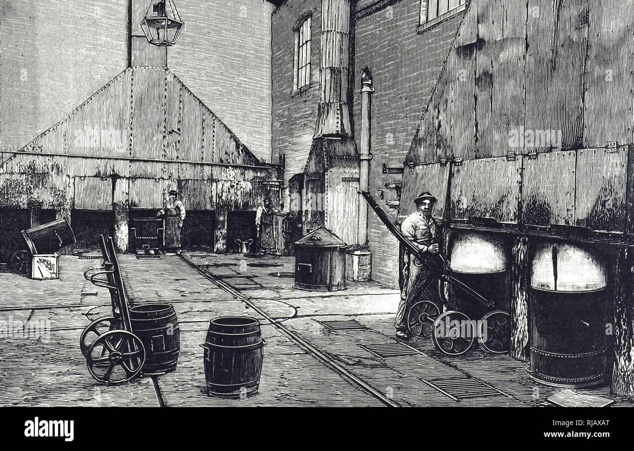 An engraving depicting the process of drawing off the required quantity ...